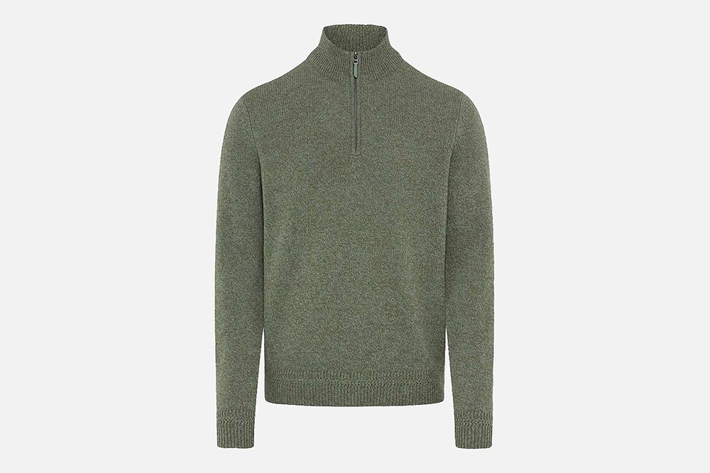 Brax - STEFFEN HALF ZIP GREEN MIX Pullovers on labotte